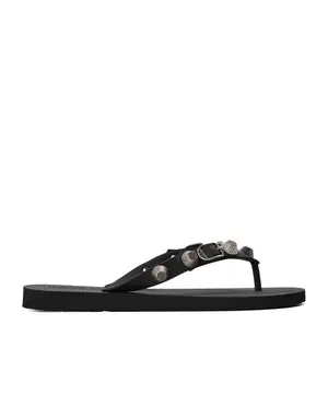 Balenciaga Cagole Studded Flip Flops - No