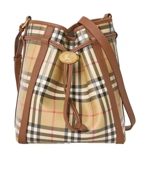Burberry Drawstring Bucket Crossbody Mini Bag - Brown