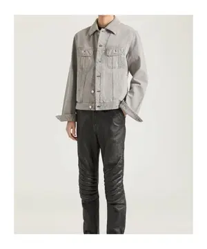 Givenchy Grey Denim Jacket With Crease Effect
