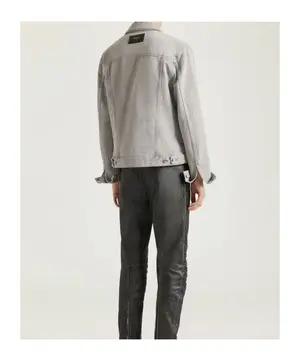 Givenchy Grey Denim Jacket With Crease Effect