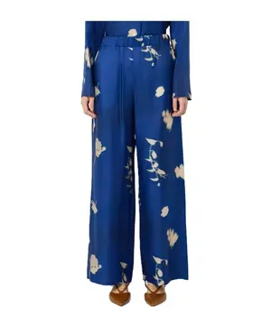 Max Mara Printed Trousers - Blue