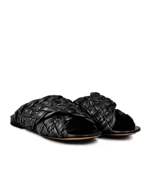 Bottega Veneta Woven Flat Mules