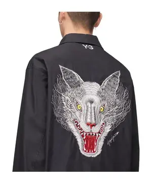 Y3 Zip Up Jacket With Wolf Graphic
