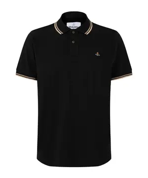 VIVIENNE WESTWOOD Short-sleeve Pique Polo Shirt - Black