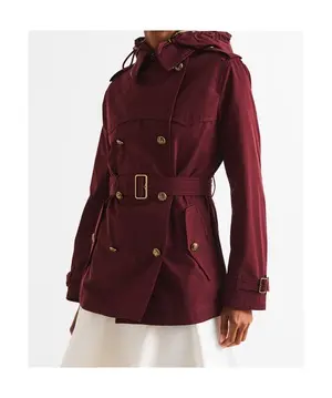 Burberry Double-breasted Trench Coat With Hood