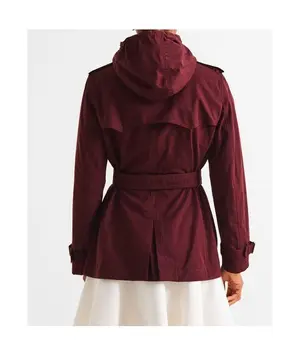 Burberry Double-breasted Trench Coat With Hood