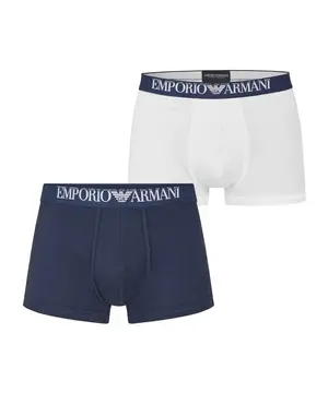 Emporio Armani Ribbed Cotton Boxer Briefs - White