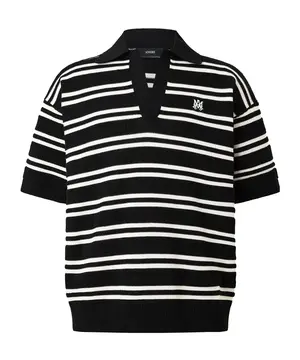 Amiri Striped Knit Polo Top