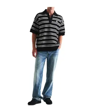 Amiri Striped Knit Polo Top