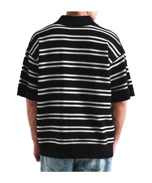 Amiri Striped Knit Polo Top