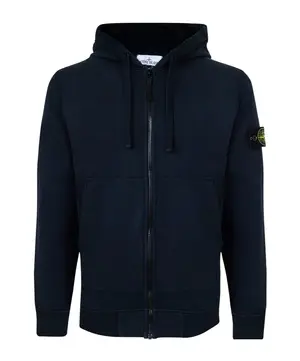 Stone Island Zip-up Hoodie - Navy