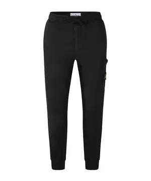 Stone Island Solid Color Casual Trousers - Black