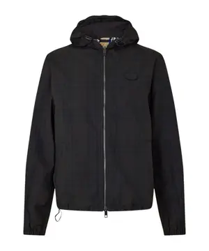 Burberry Plaid Hooded Zip-up Windbreaker