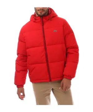 Lacoste Quilted Down Jacket With Crocodile Detail