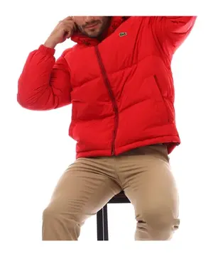 Lacoste Quilted Down Jacket With Crocodile Detail