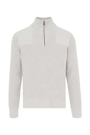 Belstaff Long-sleeved Knitwear With High Neck And Half-zip Closure