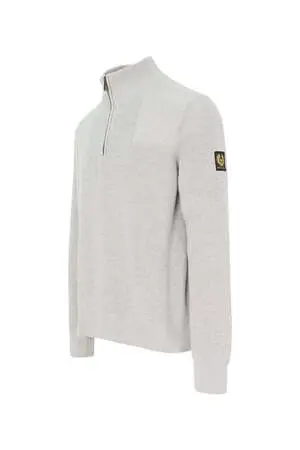 Belstaff Long-sleeved Knitwear With High Neck And Half-zip Closure
