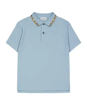 Burberry Short-sleeve Pique Polo Shirt - Blue