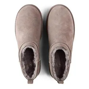 UGG Classic Ankle Boots With Sheepskin Lining - Gray