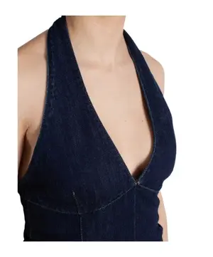MC2 SAINT BARTH Halterneck Denim Mini Dress