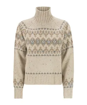 MC2 SAINT BARTH Long-sleeved Knitted Sweater - Nude