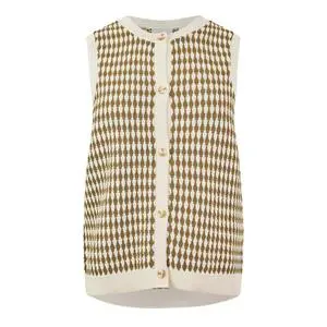 Varley Button-front Knit Vest - Nude