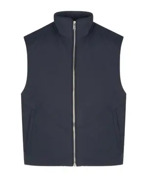 Hugo Boss Stand-collar Zippered Vest - Navy
