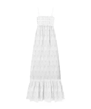 MC2 SAINT BARTH Square Neck Midi Dress - White