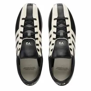 Y3 Leather Lace-up Sneakers - Black