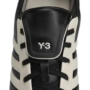 Y3 Leather Lace-up Sneakers - Black