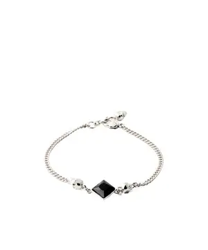Alexander McQueen Double-skull Chain Bracelet - Jet/silver