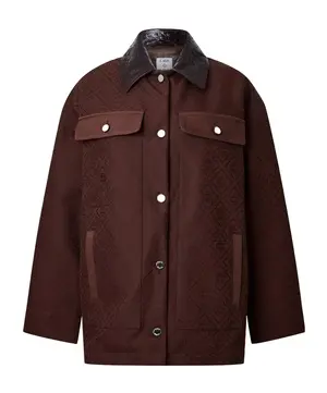 Casablanca Jacquard Overshirt Jacket - Brown