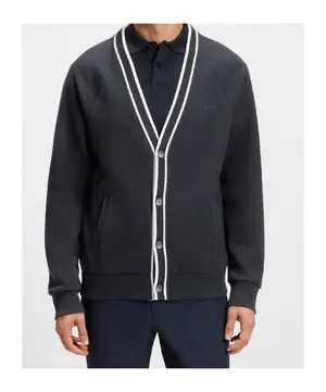 Hugo Boss Relaxed Fit Cardigan With V-neck And Button Closure