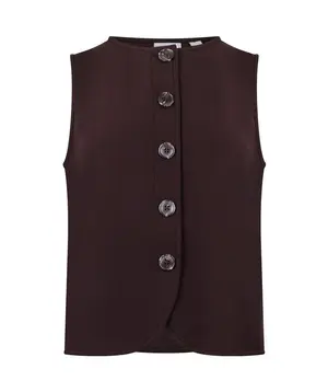 Varley Button-front Vest - Black