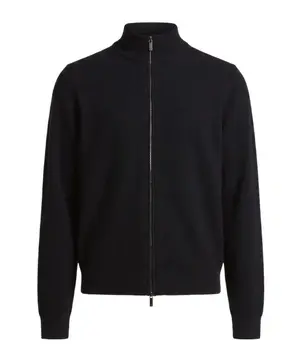 Peserico Casual Zip-up Jacket With Ribbed Trim - Black