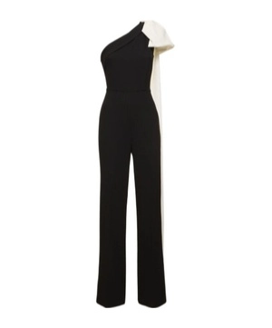 Roland Mouret Asymmetrical Stretch Cady Jumpsuit - Black