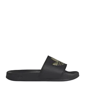 ADIDAS ORIGINALS Black Slides With Metallic Logo - No