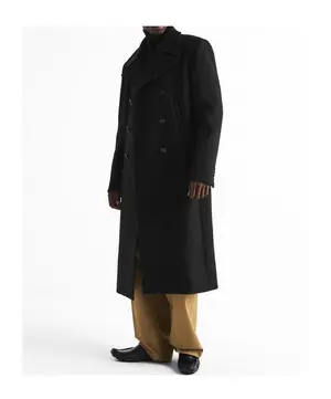 Balenciaga Thick Wool Long Overcoat