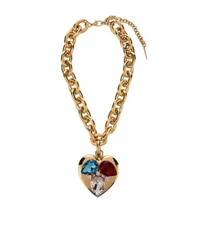 Alessandra Rich Bijoux Heart Pendant Necklace - Multi-color