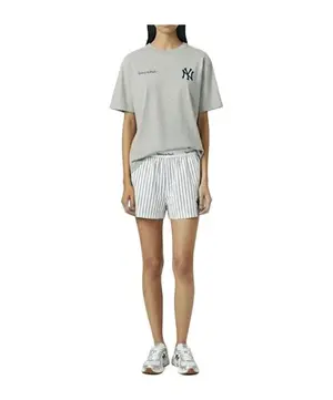 SPORTY  RICH Sporty & Rich Striped Shorts With Elastic Waistband And Logo Detail