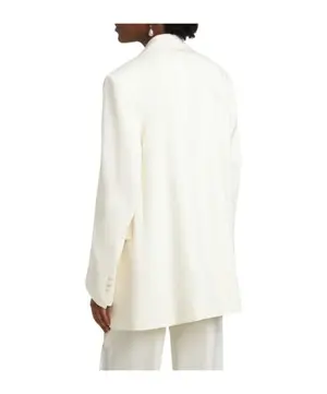 ANN DEMEULEMEESTER Agnes Wool Satin Asymmetrical Blazer