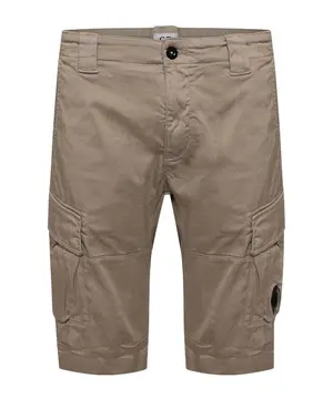 C.P. COMPANY Sateen Stretch Cargo Shorts - Beige