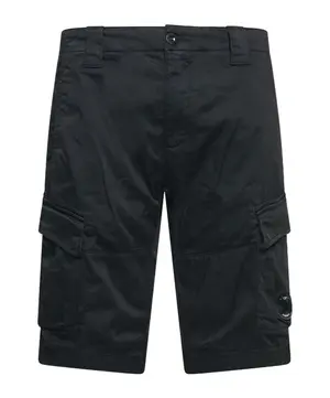 C.P. COMPANY Sateen Stretch Cargo Shorts - Black