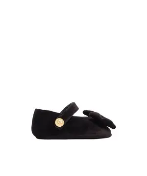 Balmain Velvet Ballerinas - Black