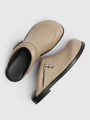 Acne Studios Buckled Mules With Rounded Toe