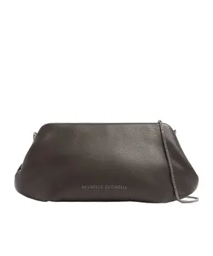Brunello Cucinelli Shoulder Pouch With Chain Strap - Black