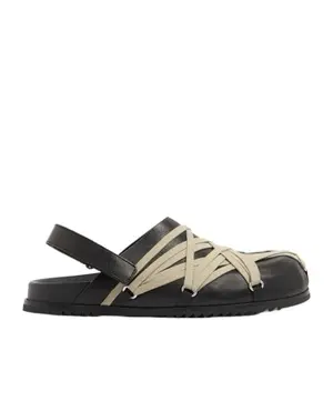 Rick Owens Woven Mask Mules - Black