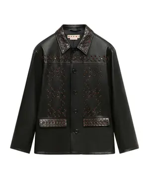 Marni Leather Studded Jacket - Black