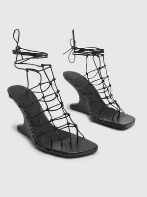 Rick Owens Wedge Sandals With Ankle Strap