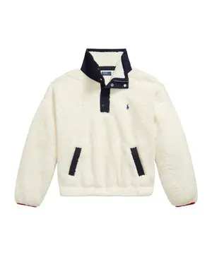 Polo Ralph Lauren Fleece Half-zip Top With Embroidered Bear